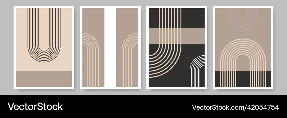 Minimalist Line Art Posters Royalty Free Vector Image