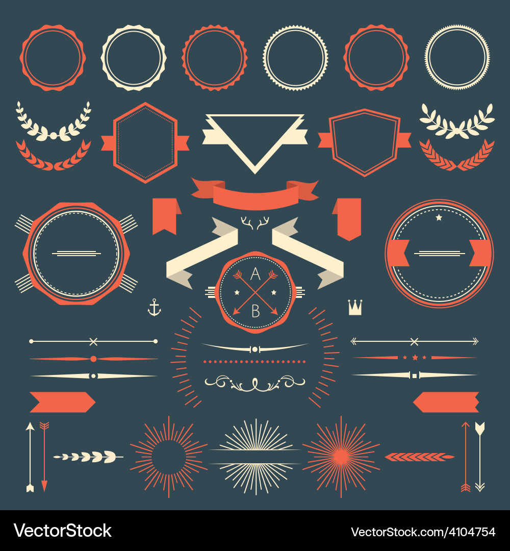Retro Decorative Elements Royalty Free Vector Image
