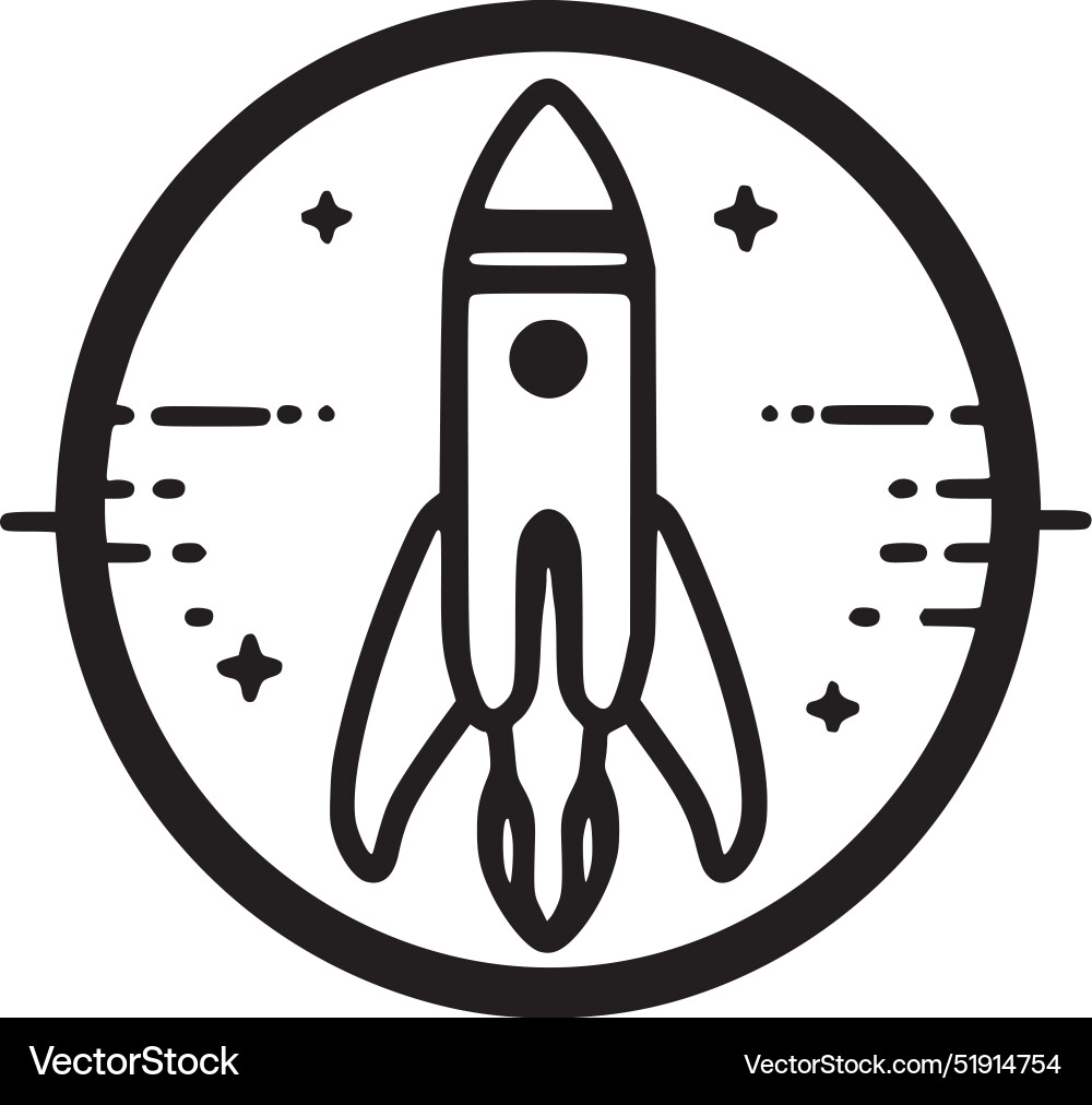 Rocket - minimalist and flat logo Royalty Free Vector Image