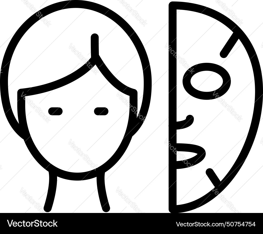 Skin care icon simple flat style face beauty Vector Image