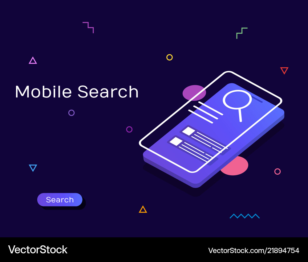 Visual search engine mobile Royalty Free Vector Image