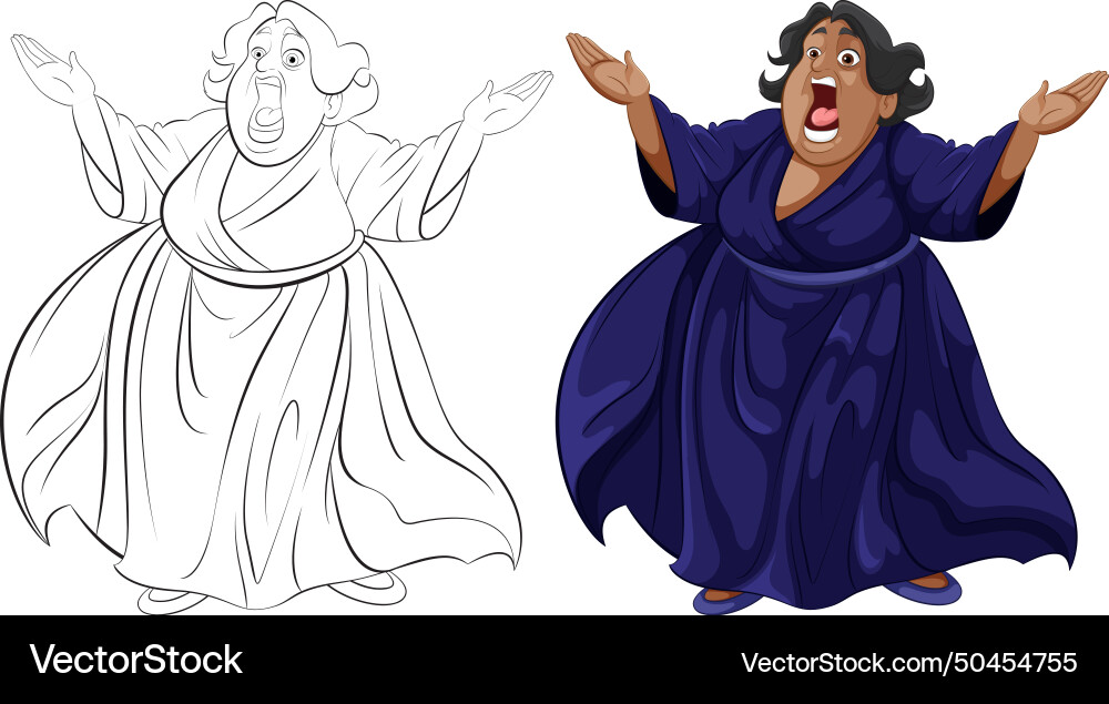 A passionate opera singer singing Royalty Free Vector Image