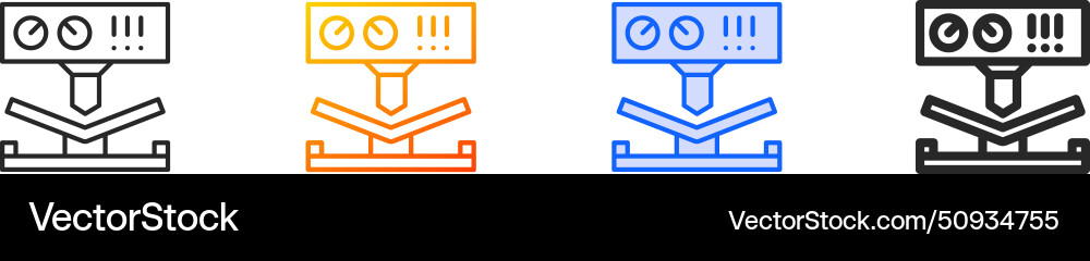 Bending iconthin linear gradient blue stroke Vector Image