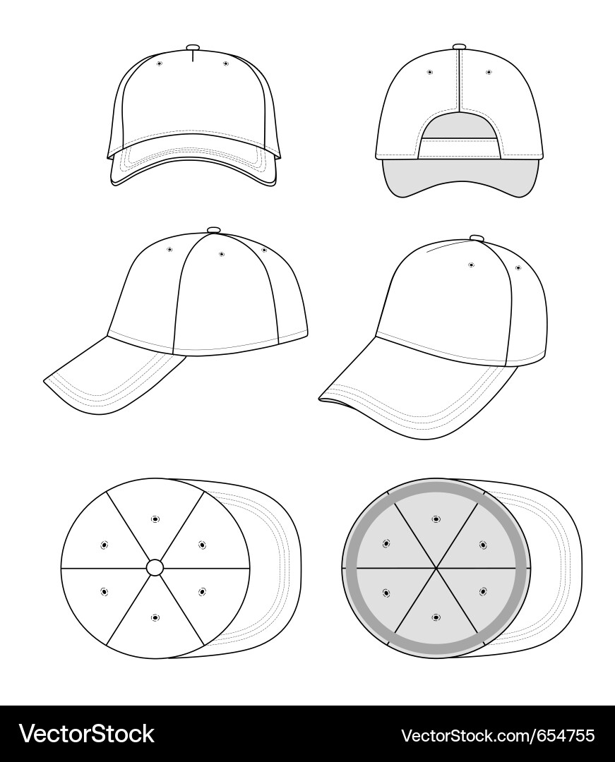 Cap template Royalty Free Vector Image - VectorStock