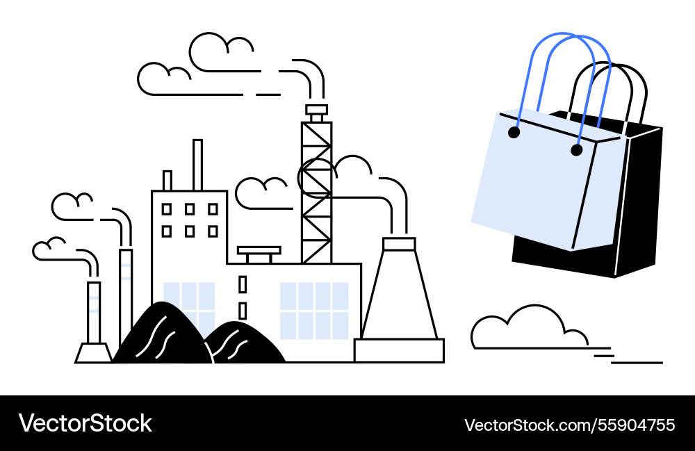 Environmental impact of manufacturing Royalty Free Vector