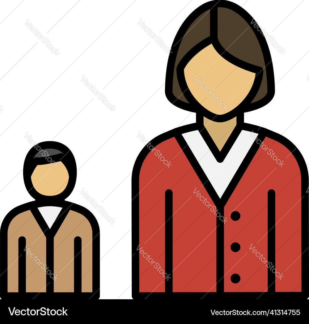 Lady boss with subordinate icon Royalty Free Vector Image