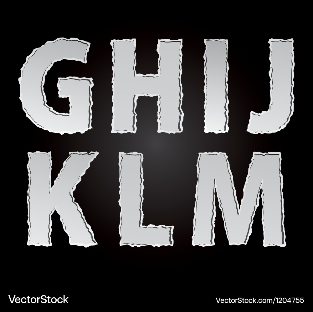 Paper alphabet part 2 Royalty Free Vector Image