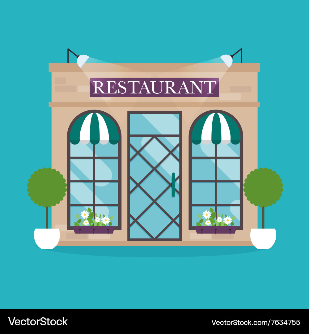 Restaurant building facade icons ideal Royalty Free Vector