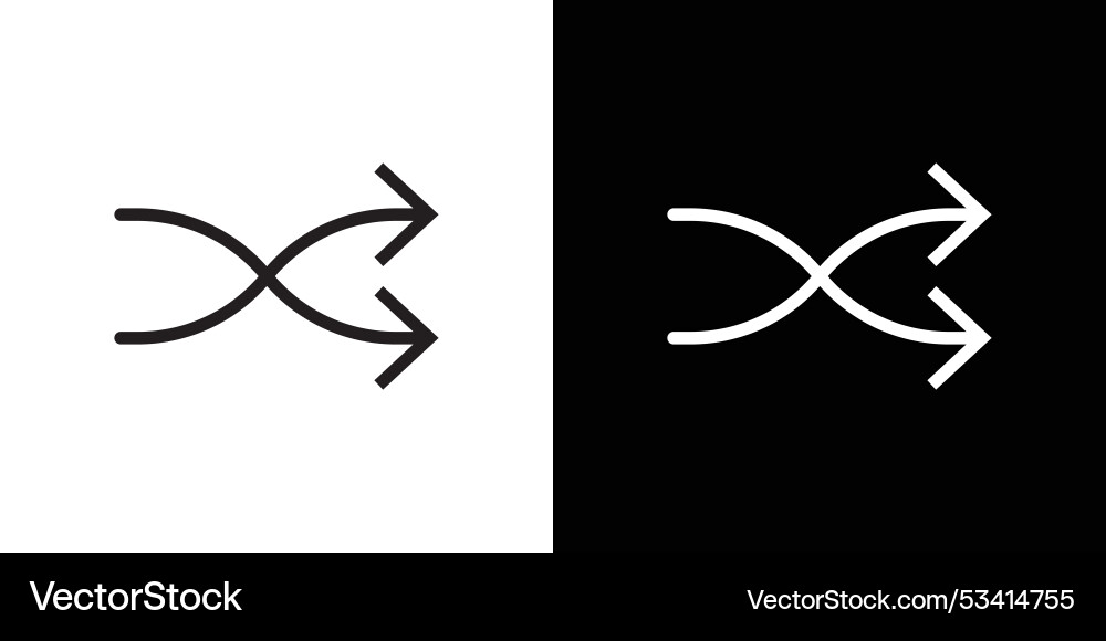 Shuffle icon flat thin line Royalty Free Vector Image