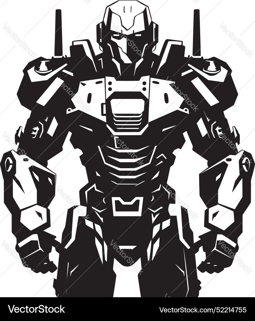 Tactical avenger black armed android iconic Vector Image