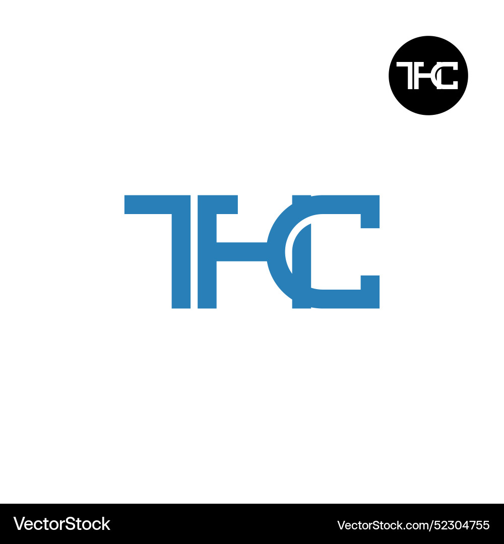 Thc logo letter monogram design Royalty Free Vector Image