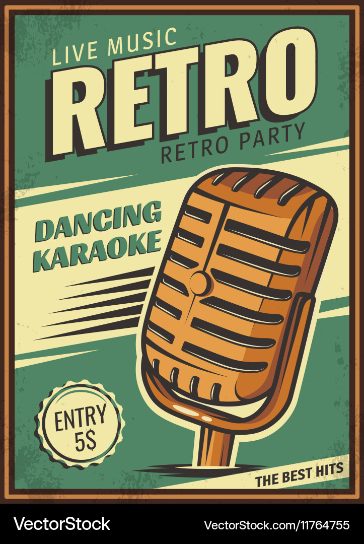 Vintage banner retro party Royalty Free Vector Image
