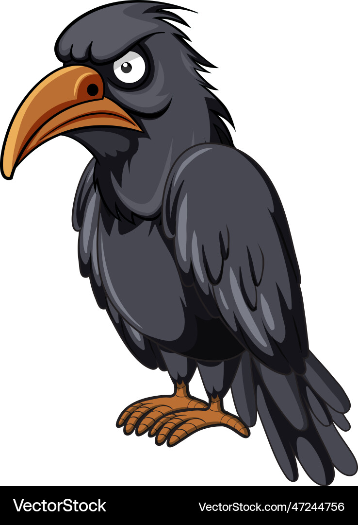 A crow cartoon character Royalty Free Vector Image