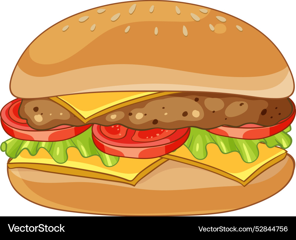 A detailed of cheeseburger Royalty Free Vector Image