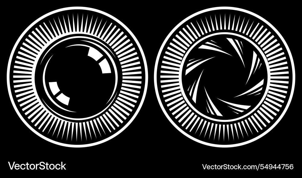 Abstract camera lens aperture blades design Vector Image