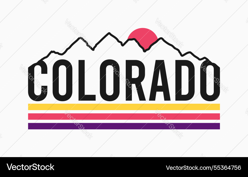 Colorado t-shirt design with mountains Royalty Free Vector