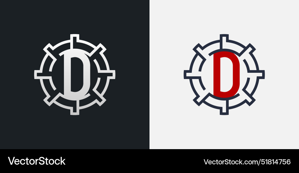D logo design clean and modern letter Royalty Free Vector