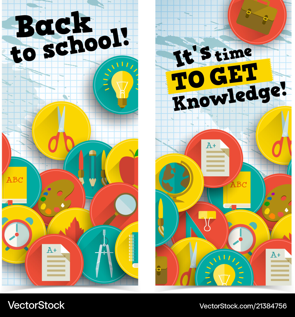 Education vertical banners Royalty Free Vector Image