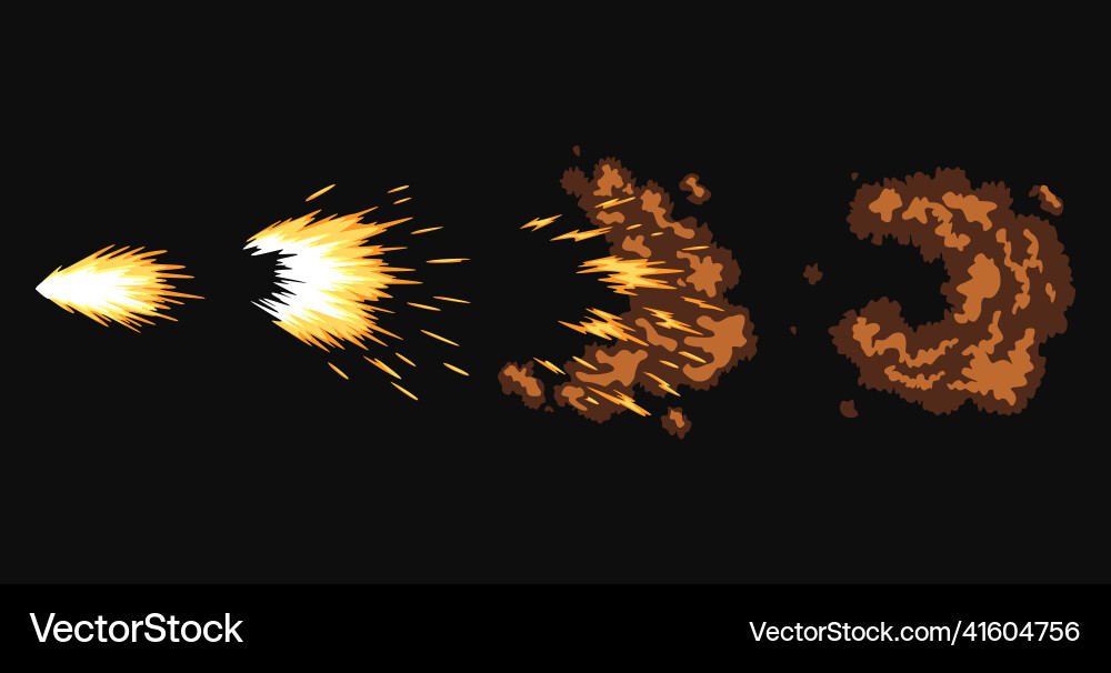 Gun flashes or gunshot animation collection Vector Image