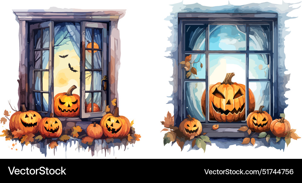 Halloween window clipart Royalty Free Vector Image