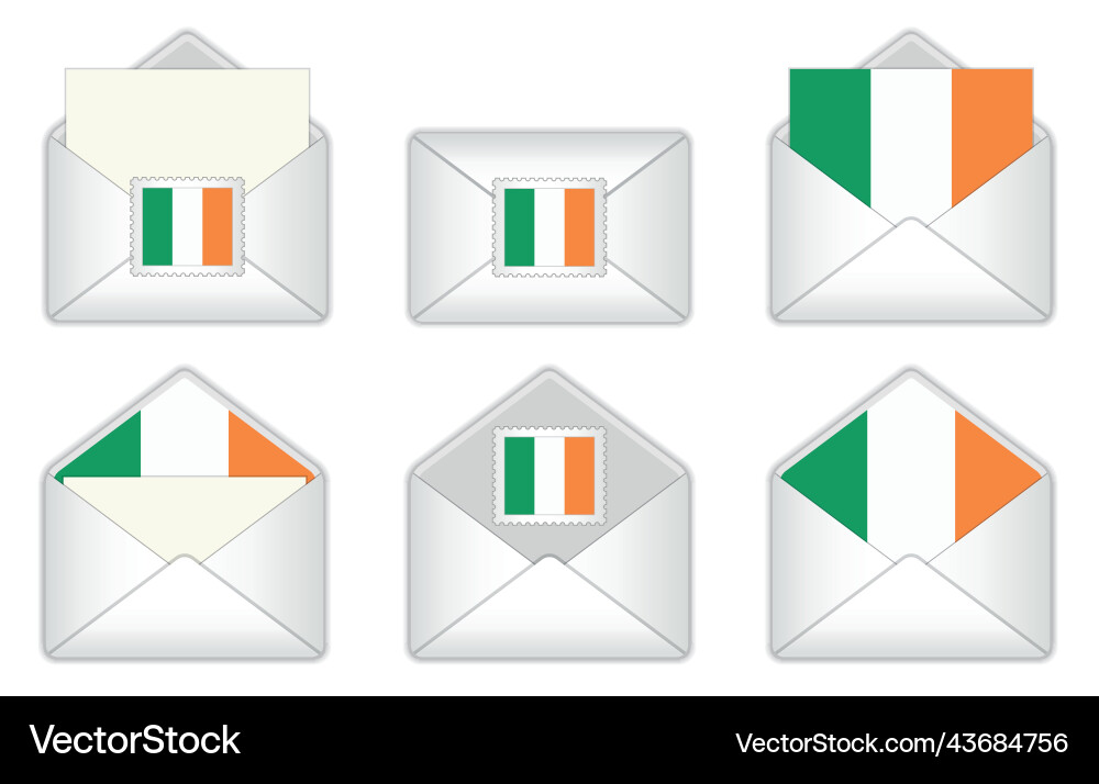 Ireland flag in the envelope Royalty Free Vector Image