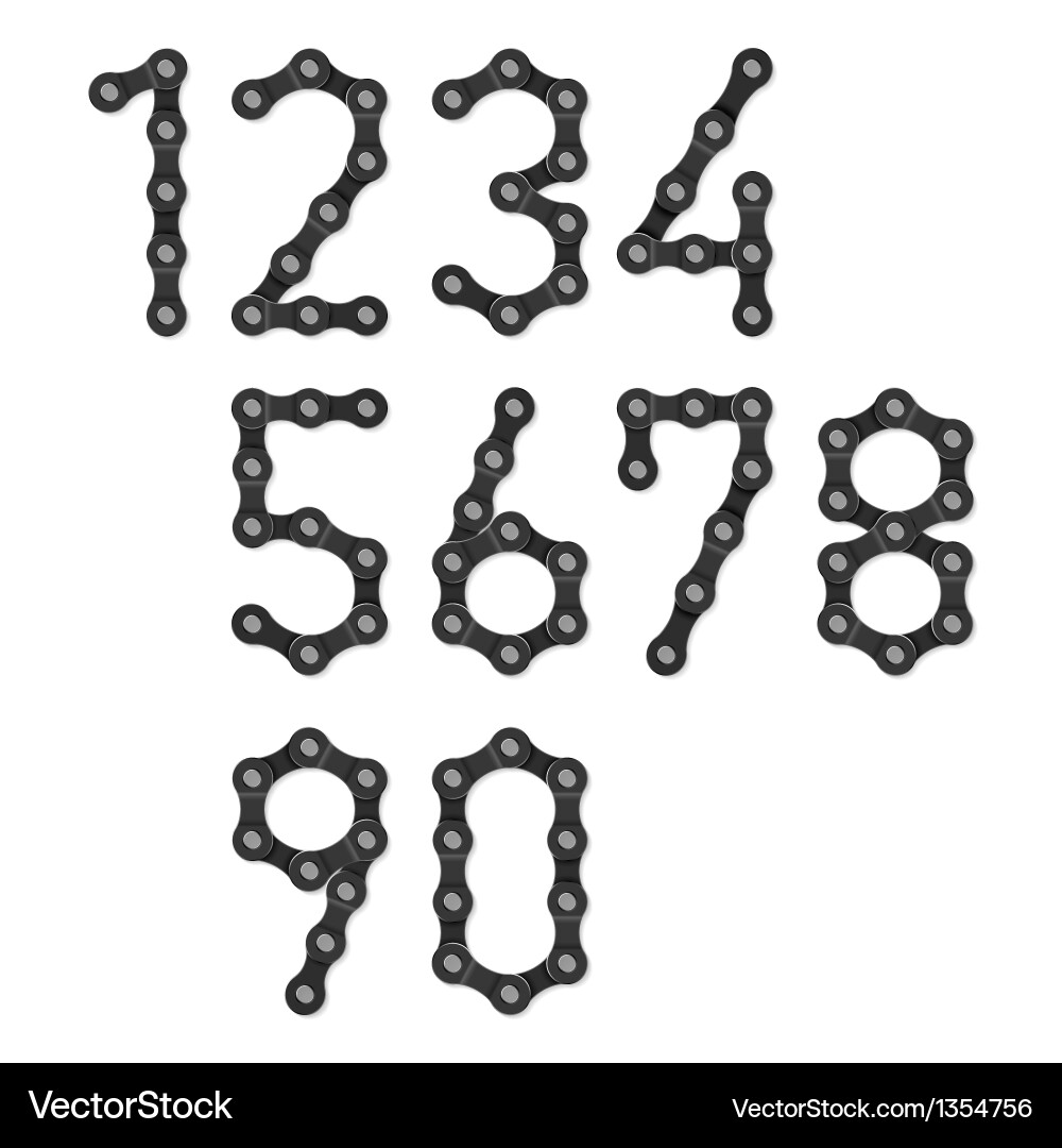 Numbers on Bicycle Chain Royalty Free Vector Image