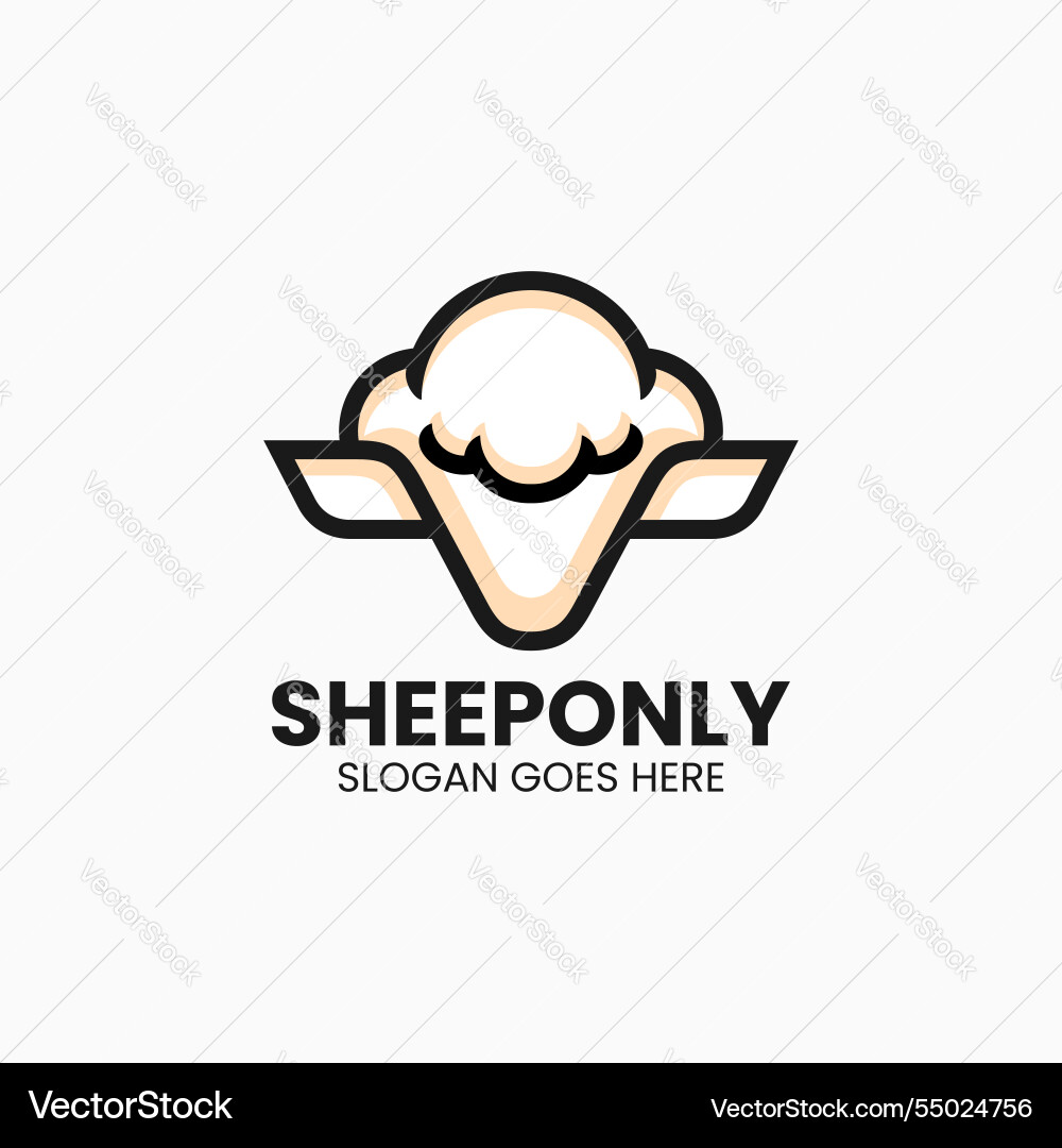 Sheep only line art logo Royalty Free Vector Image