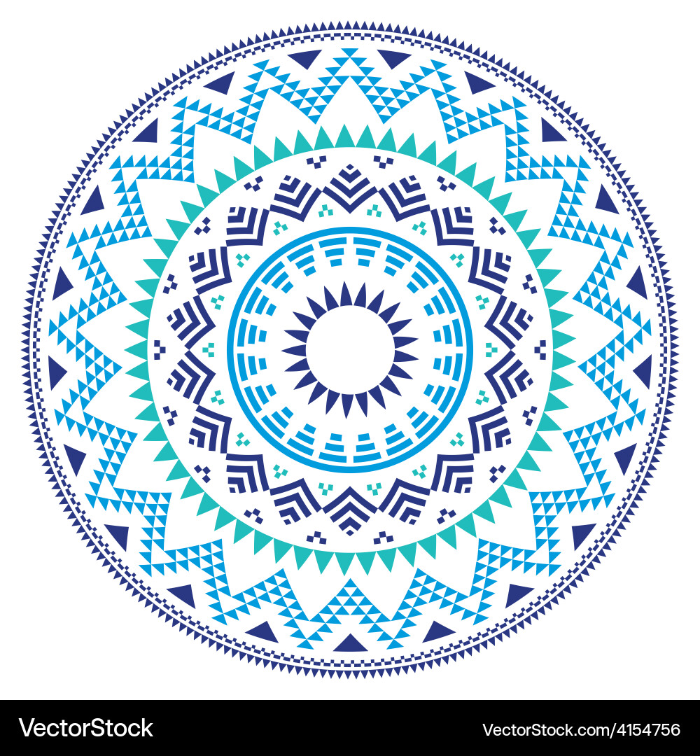 Tribal folk aztec geometric pattern in circle Vector Image