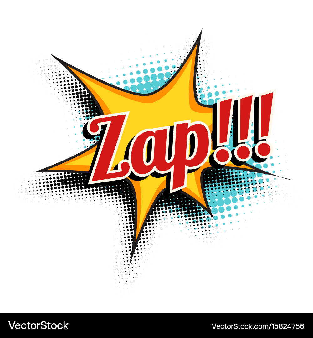 Zap comic word Royalty Free Vector Image - VectorStock