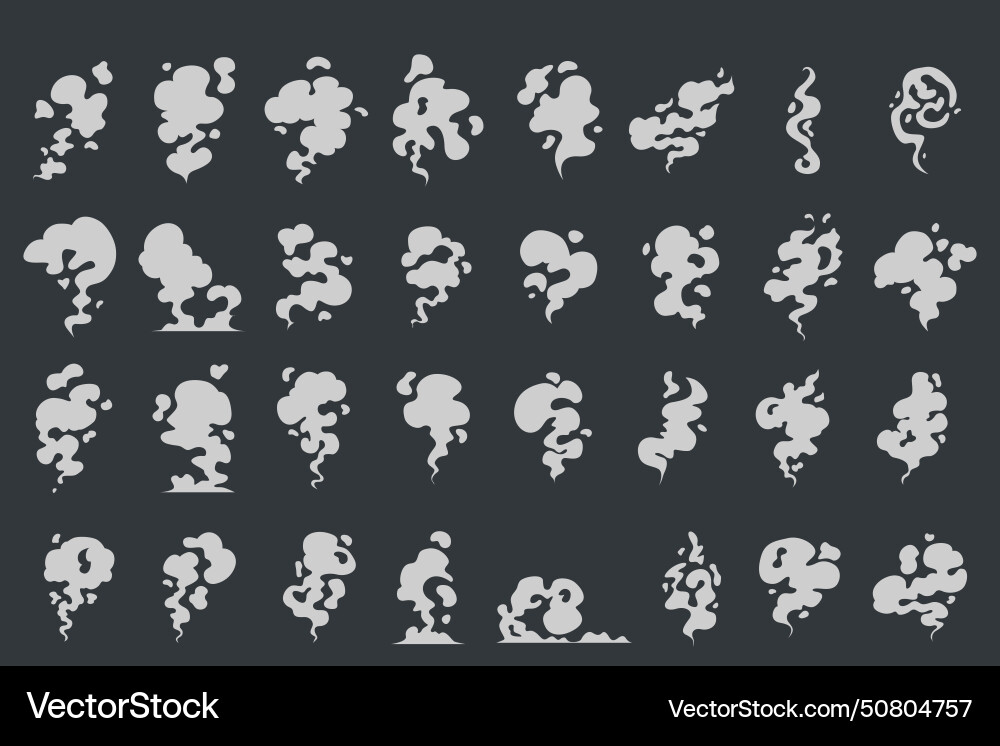 Cartoon smoke clouds Royalty Free Vector Image