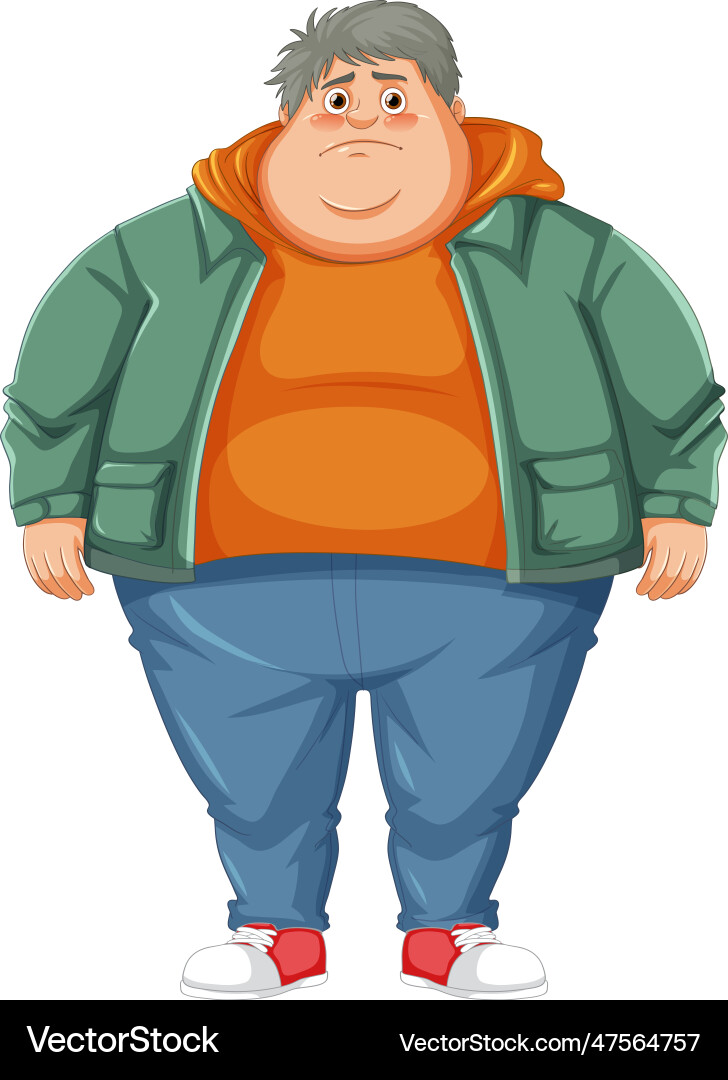 Fett männliche Cartoon Charakter Lizenzfreies Vektorbild