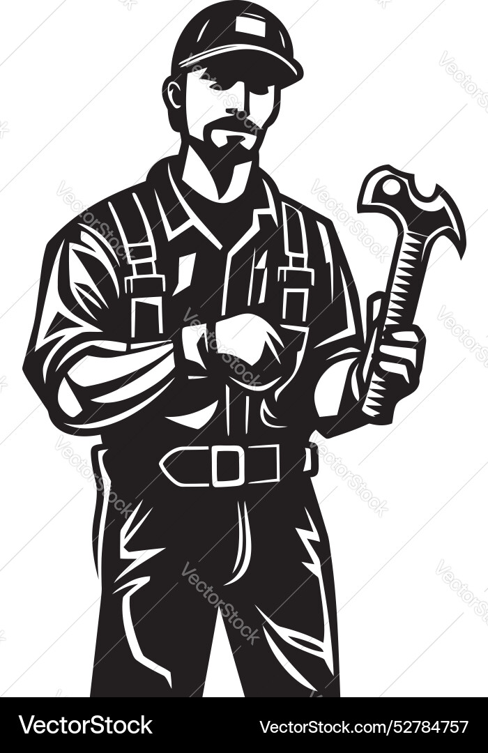 Laborer logo iconic worker emblem craftsmanship Vector Image