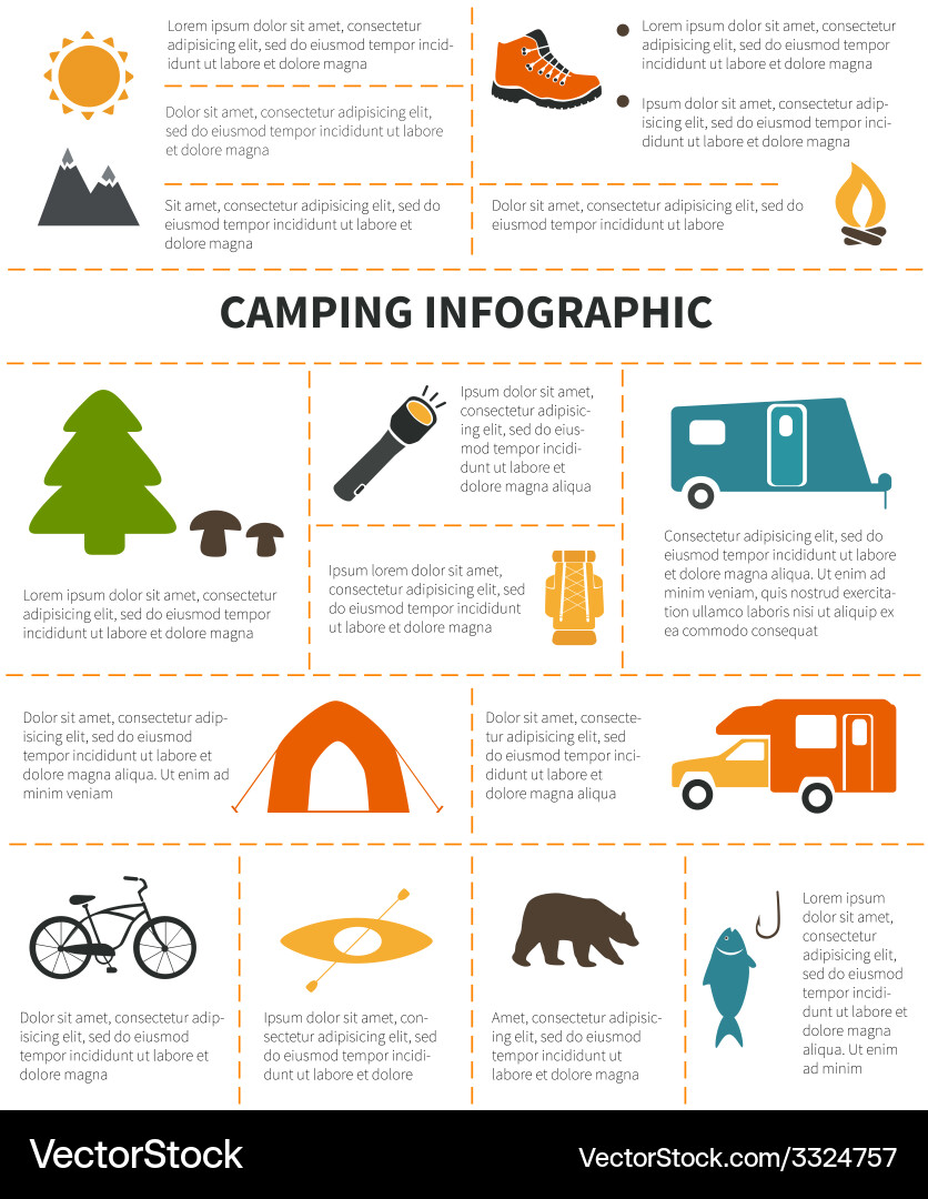 Outdoor Adventure Infographic Royalty Free Vector Image