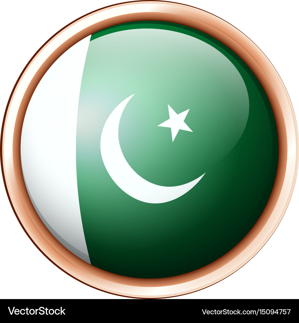 Pakistan flag in round frame Royalty Free Vector Image