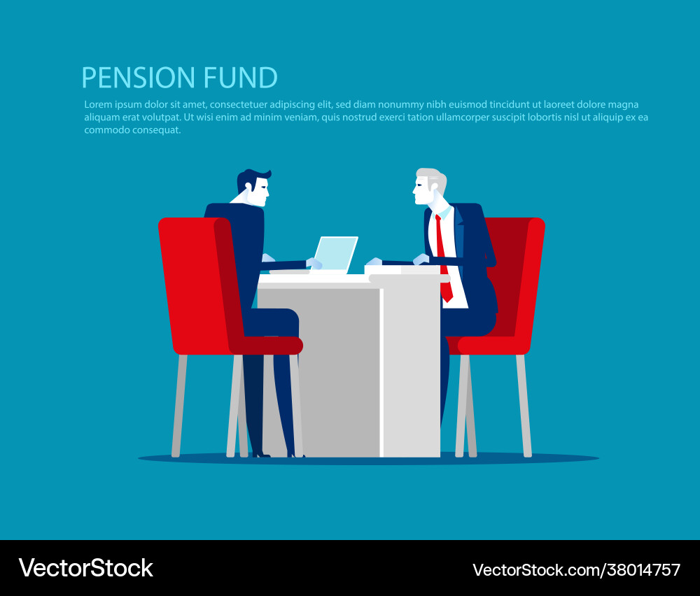 Pension fund an elderly retired at office Vector Image