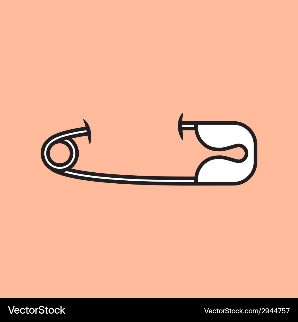 Safety Pin on Fabric Royalty Free Vector Image