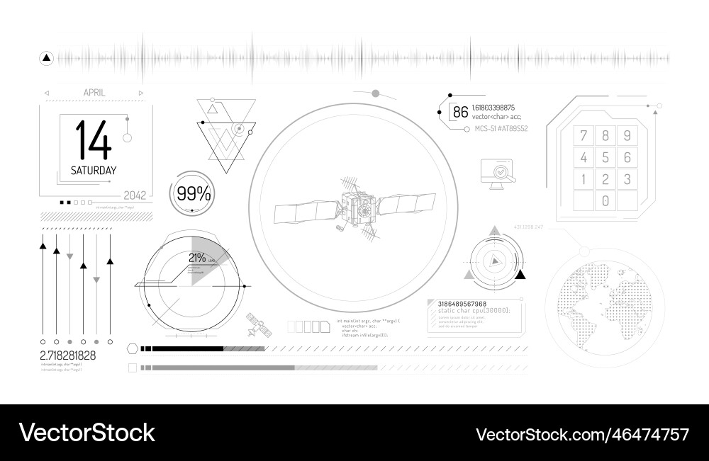 Satellite Data Infographic Elements Royalty Free Vector