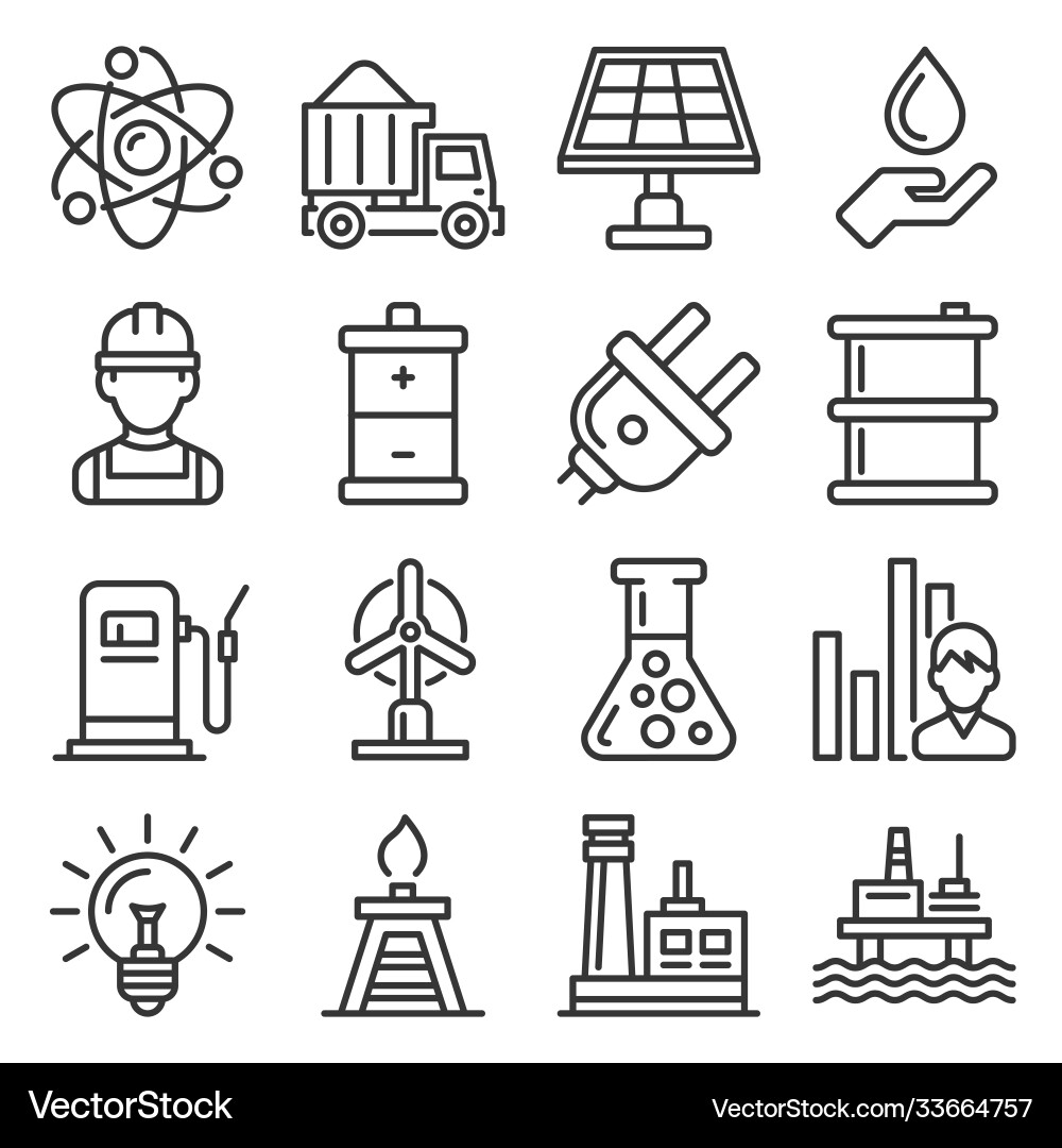 Utilities icons set electricity water gas utility Vector Image