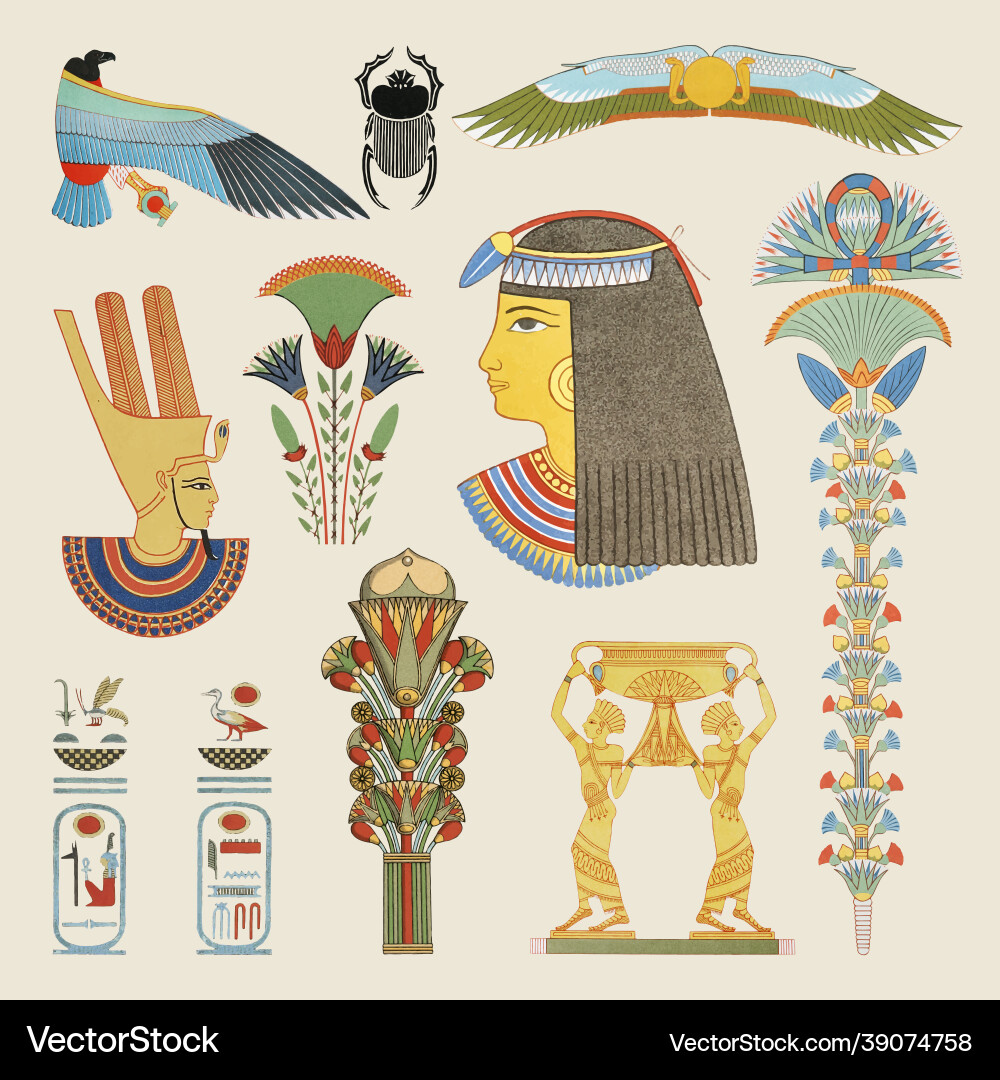 Ancient egyptian ornamental element Royalty Free Vector