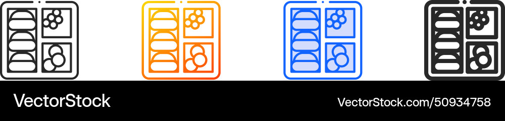 Bento iconthin linear gradient blue stroke Vector Image