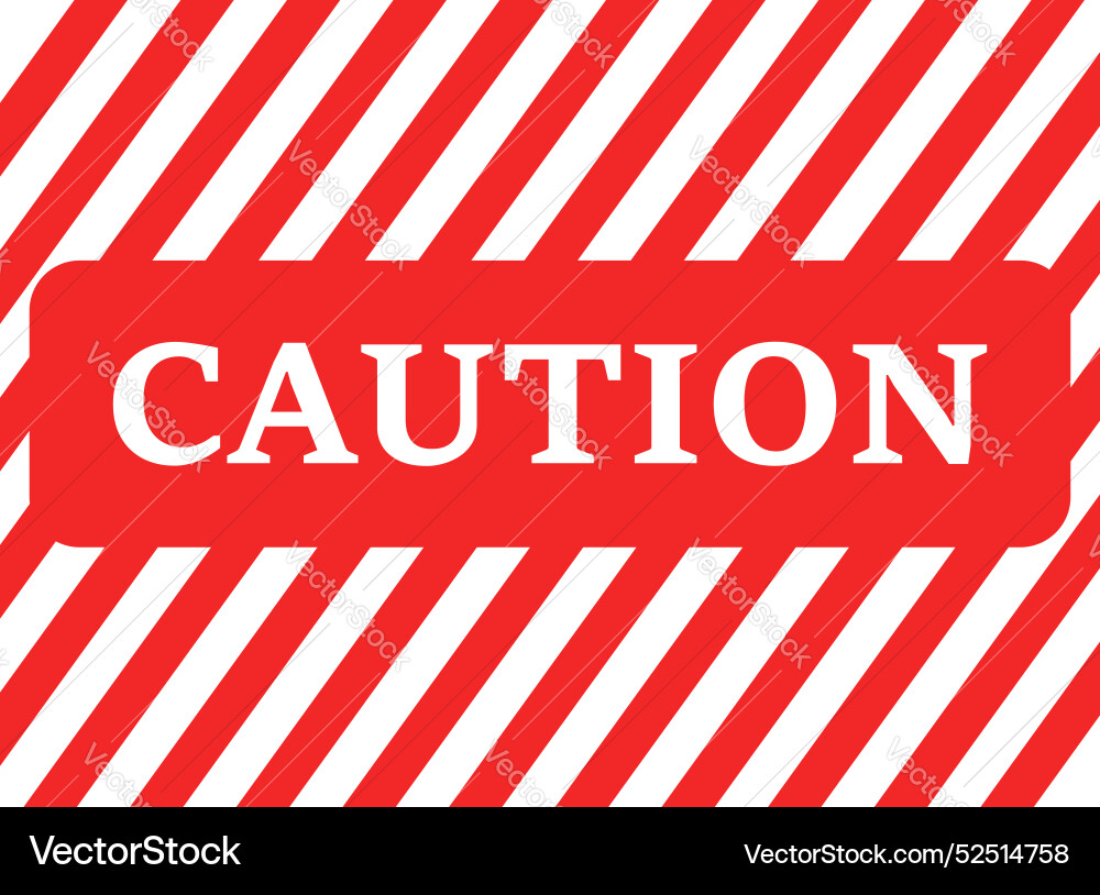 Caution warning icon in flat style stop Royalty Free Vector
