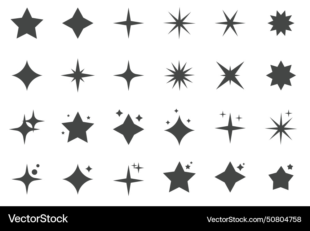 Cool sparkle icons Royalty Free Vector Image - VectorStock