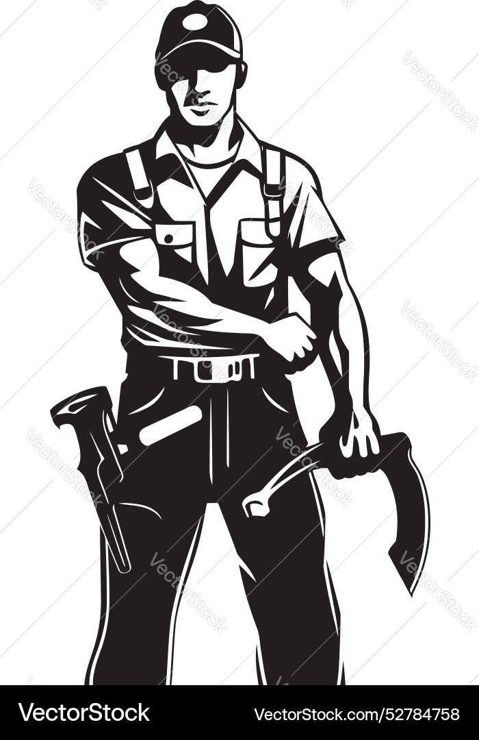 Craftsmanship crest labor symbol trendy shopper Vector Image