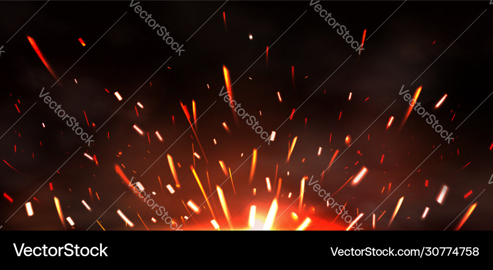 Fire sparks metal welding burning Royalty Free Vector Image