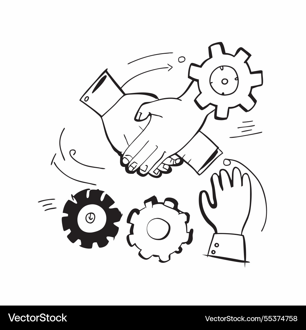 Happy team collaboration concept Royalty Free Vector Image