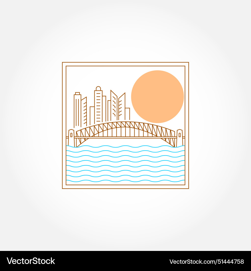 Mono line building logo design Royalty Free Vector Image