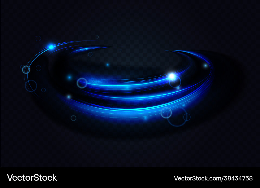 Neon blue luminous dynamic circle moving sparkles Vector Image