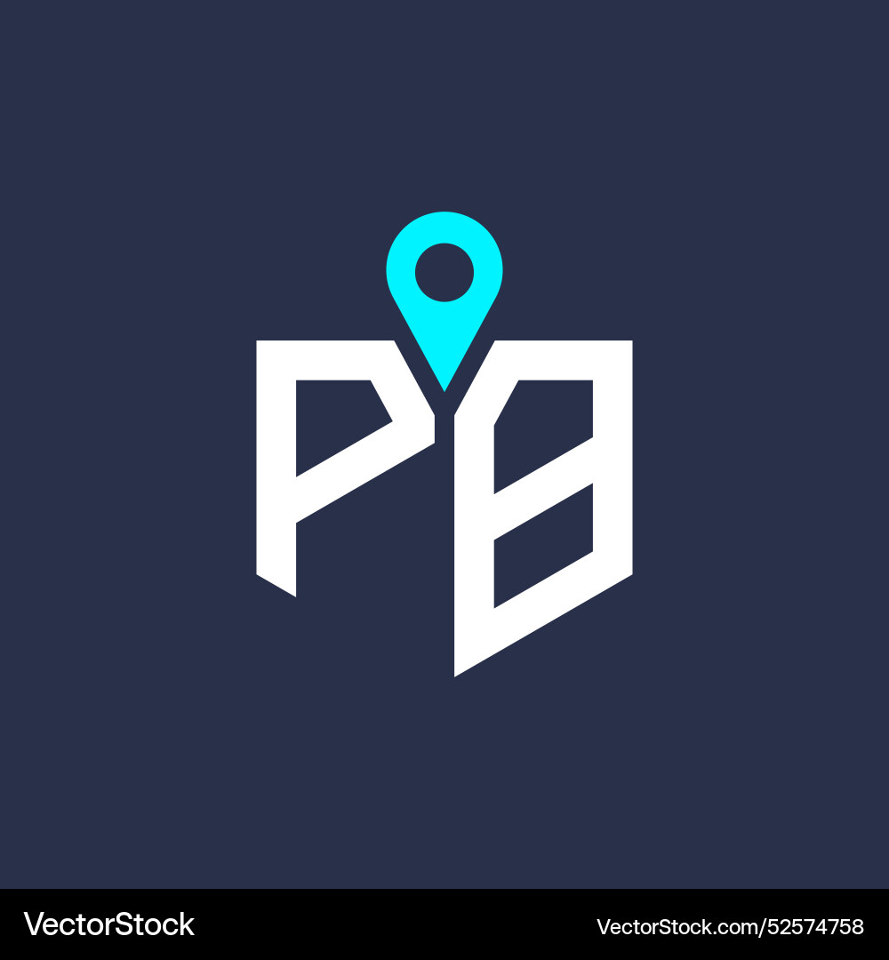 Pb location logo design for recruitment Royalty Free Vector