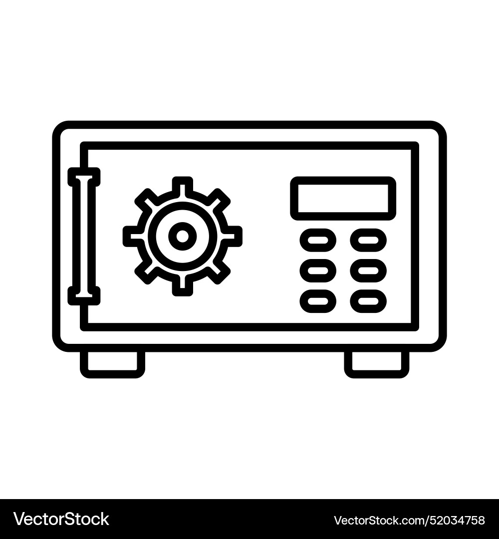 Safe box linear logo mark in black and white Vector Image