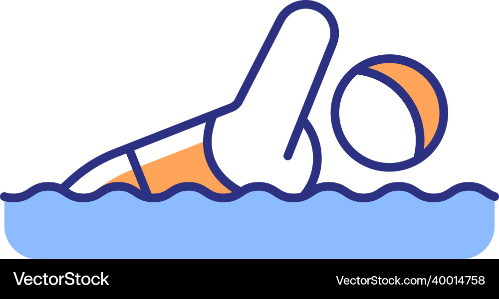 Swimming rgb color icon Royalty Free Vector Image